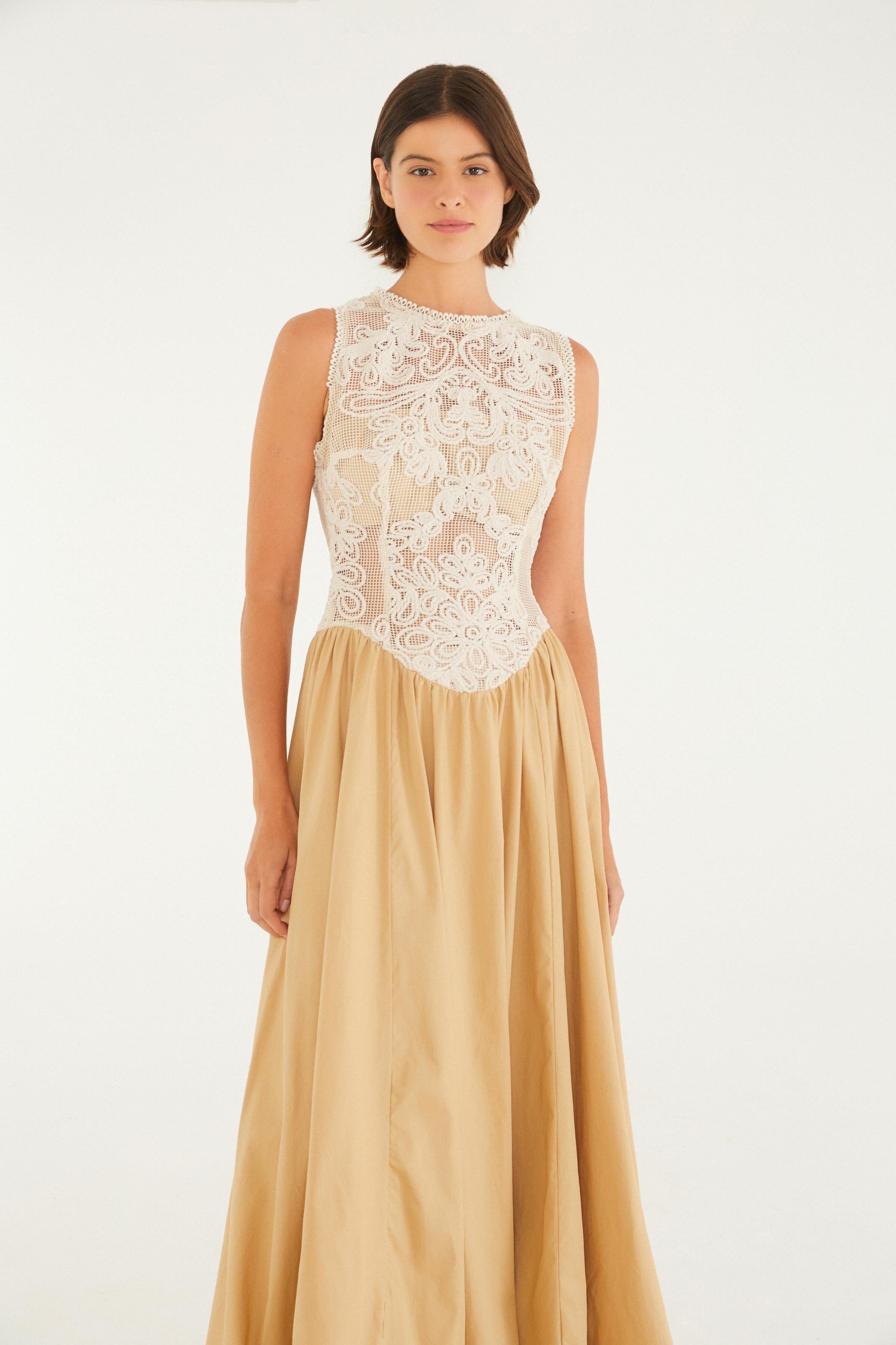 Vestido Artesanal Romance De Flor