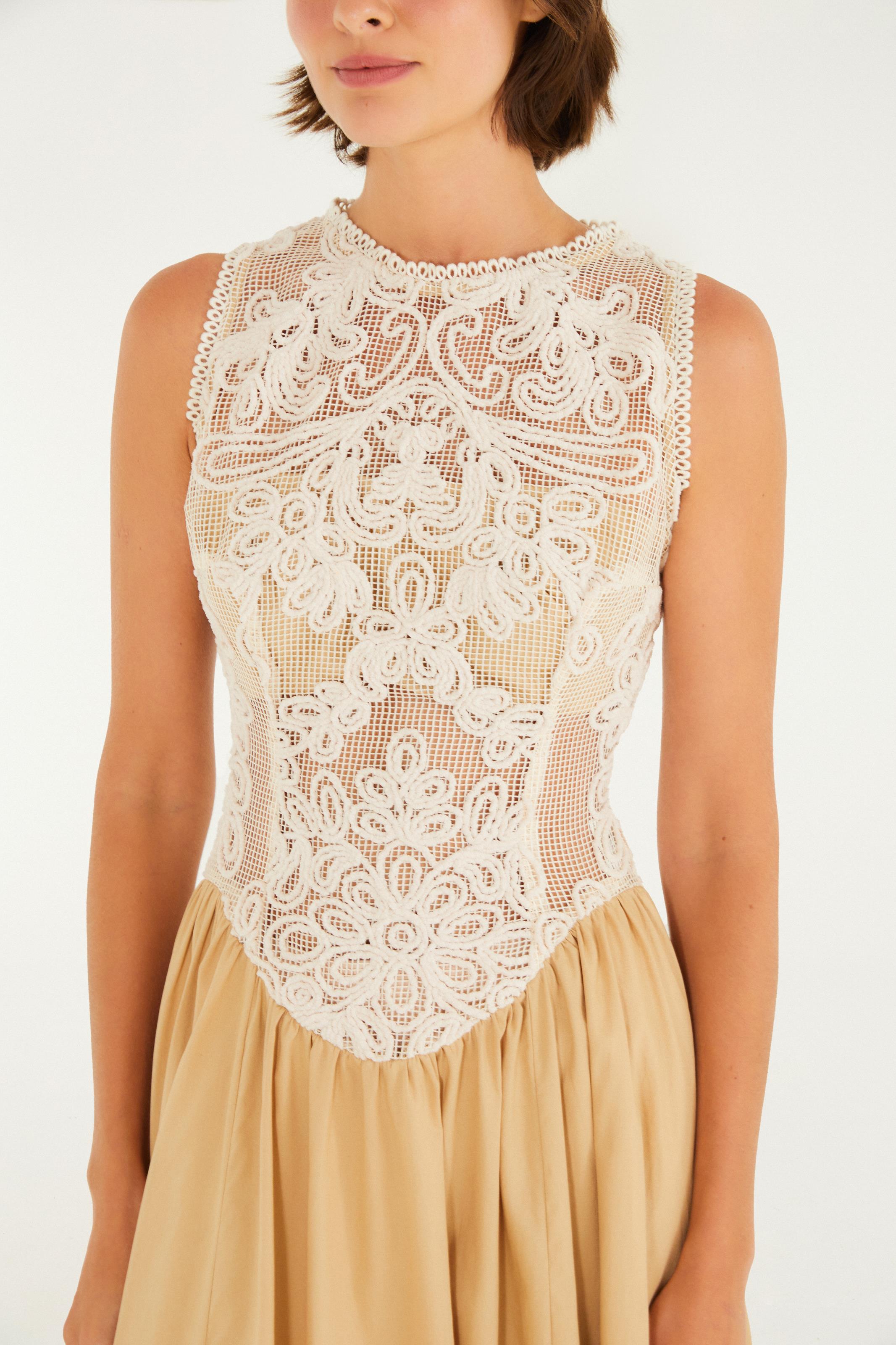 Vestido Artesanal Romance De Flor