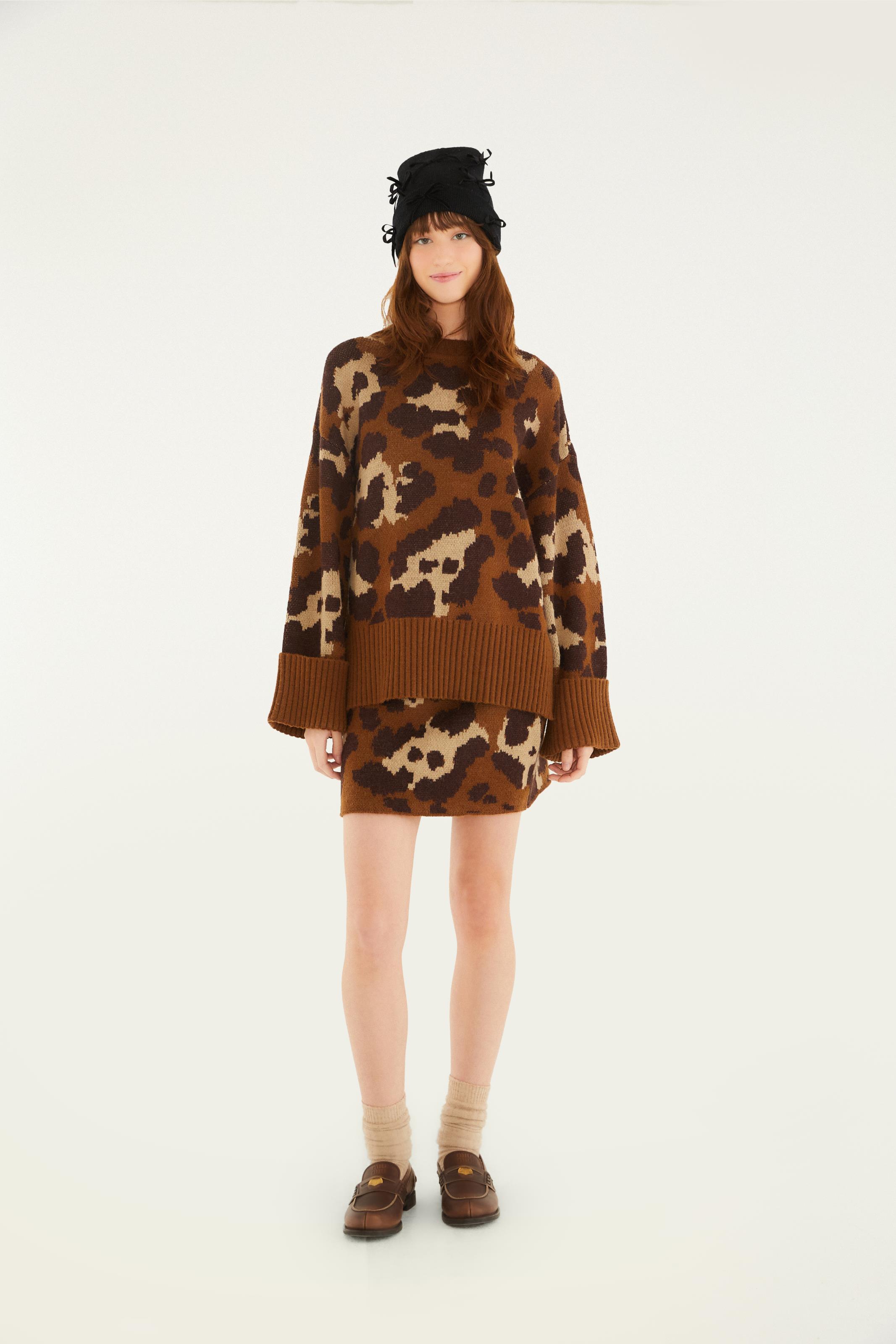 Saia Tricot Selva Retrô