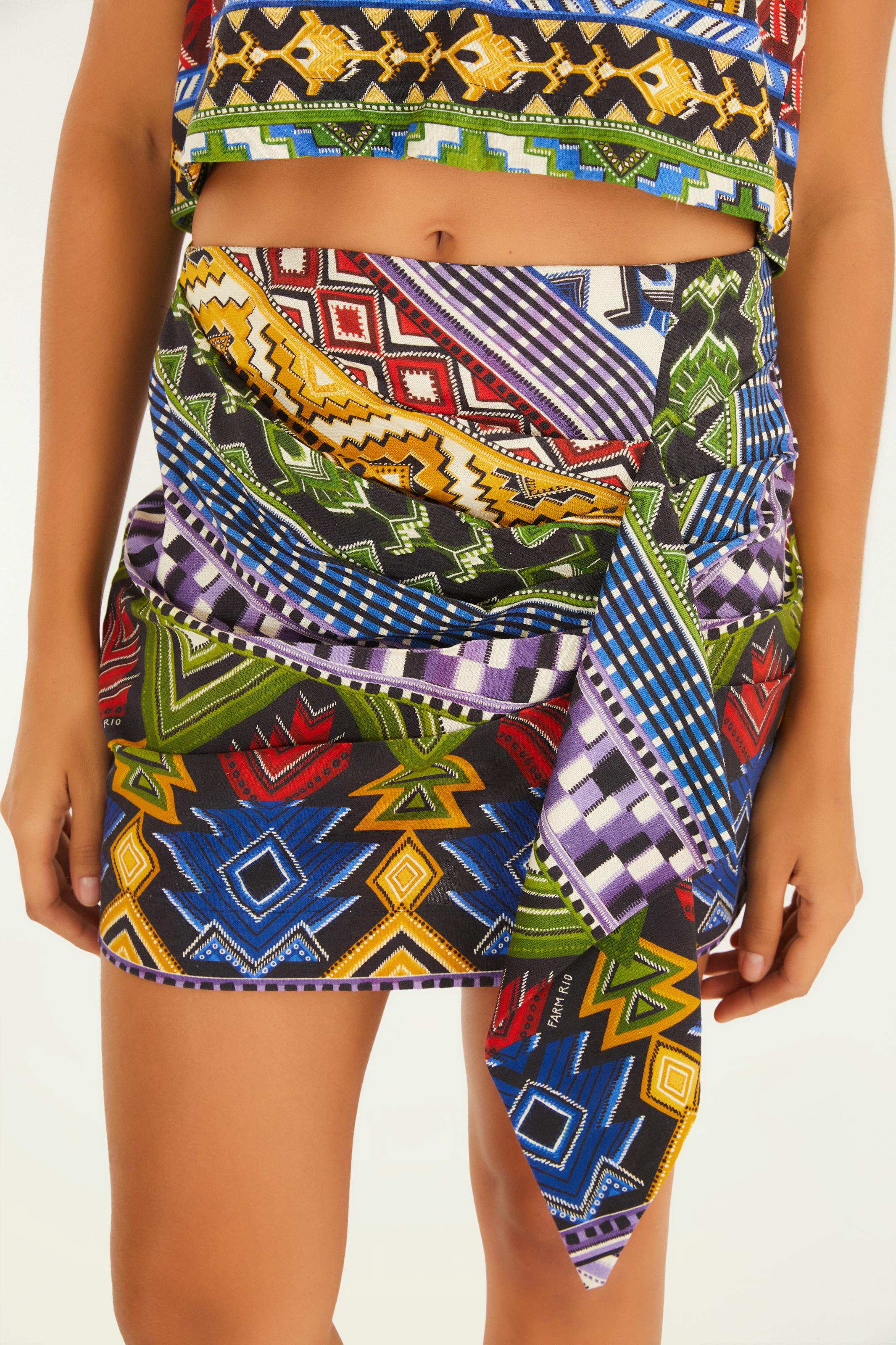 Saia Estampada Gráfico De Cor