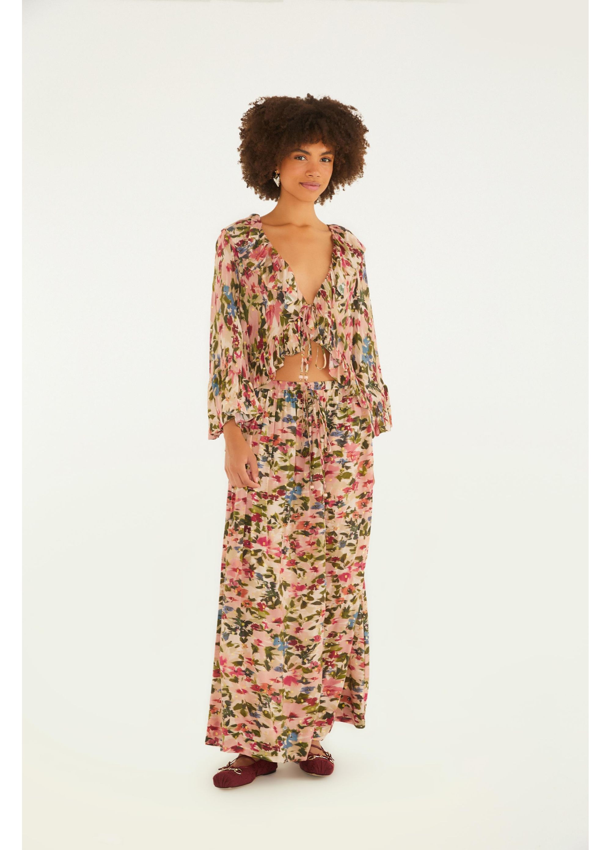 Bata Estampada Jardim De Flor