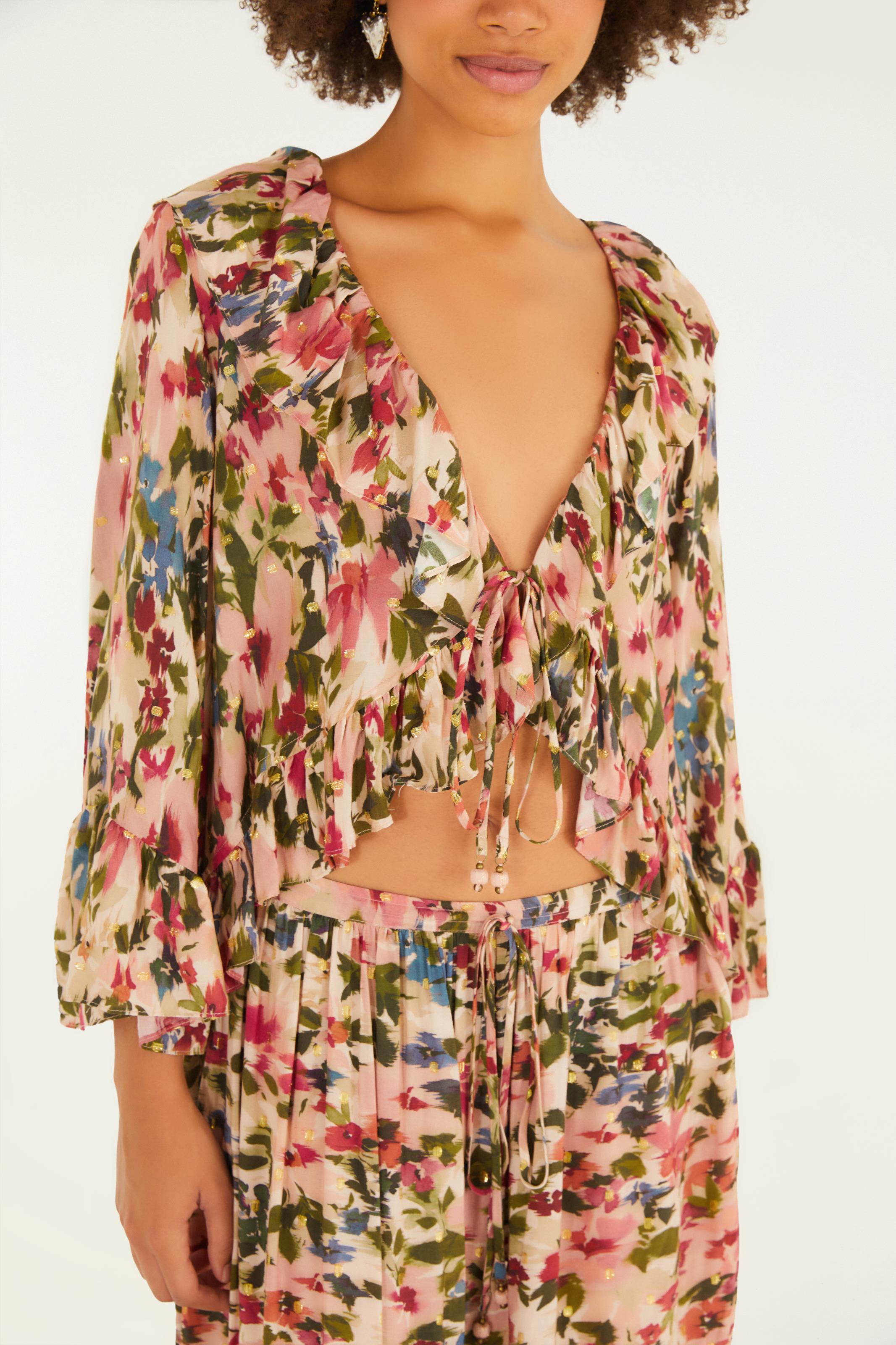 Bata Estampada Jardim De Flor