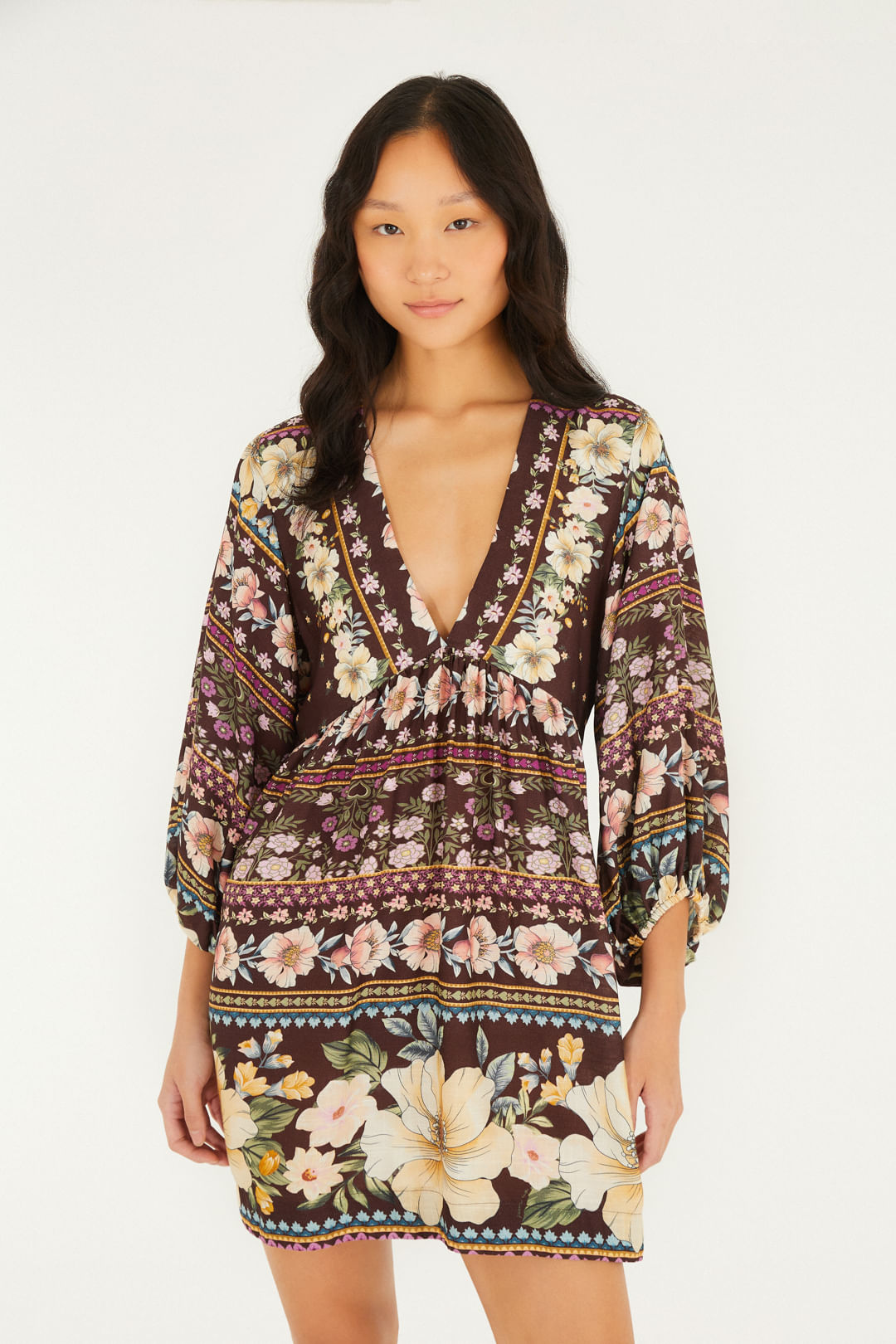 Vestido Curto Estampado Flori