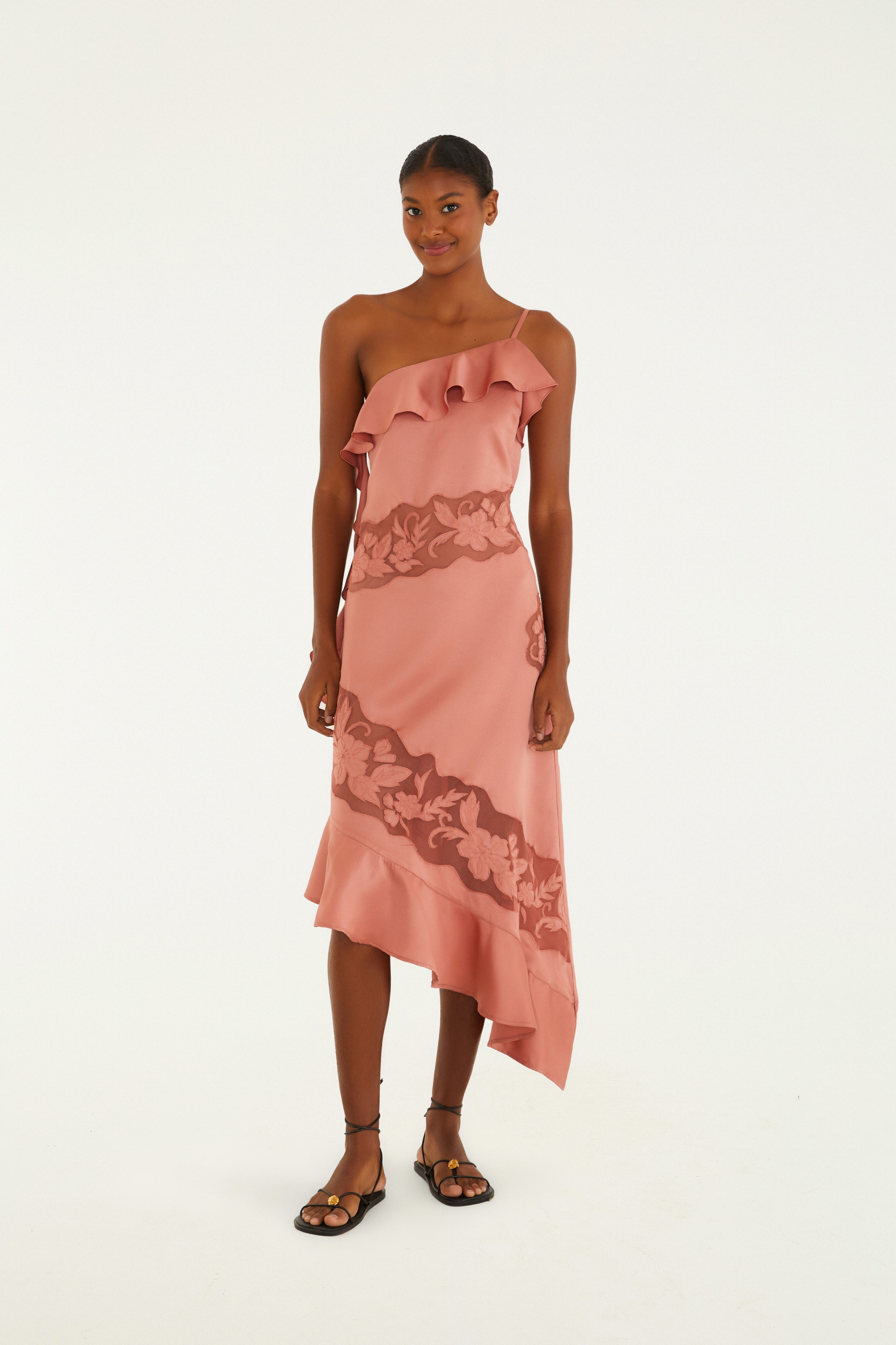 Vestido Babados Ombro Só
