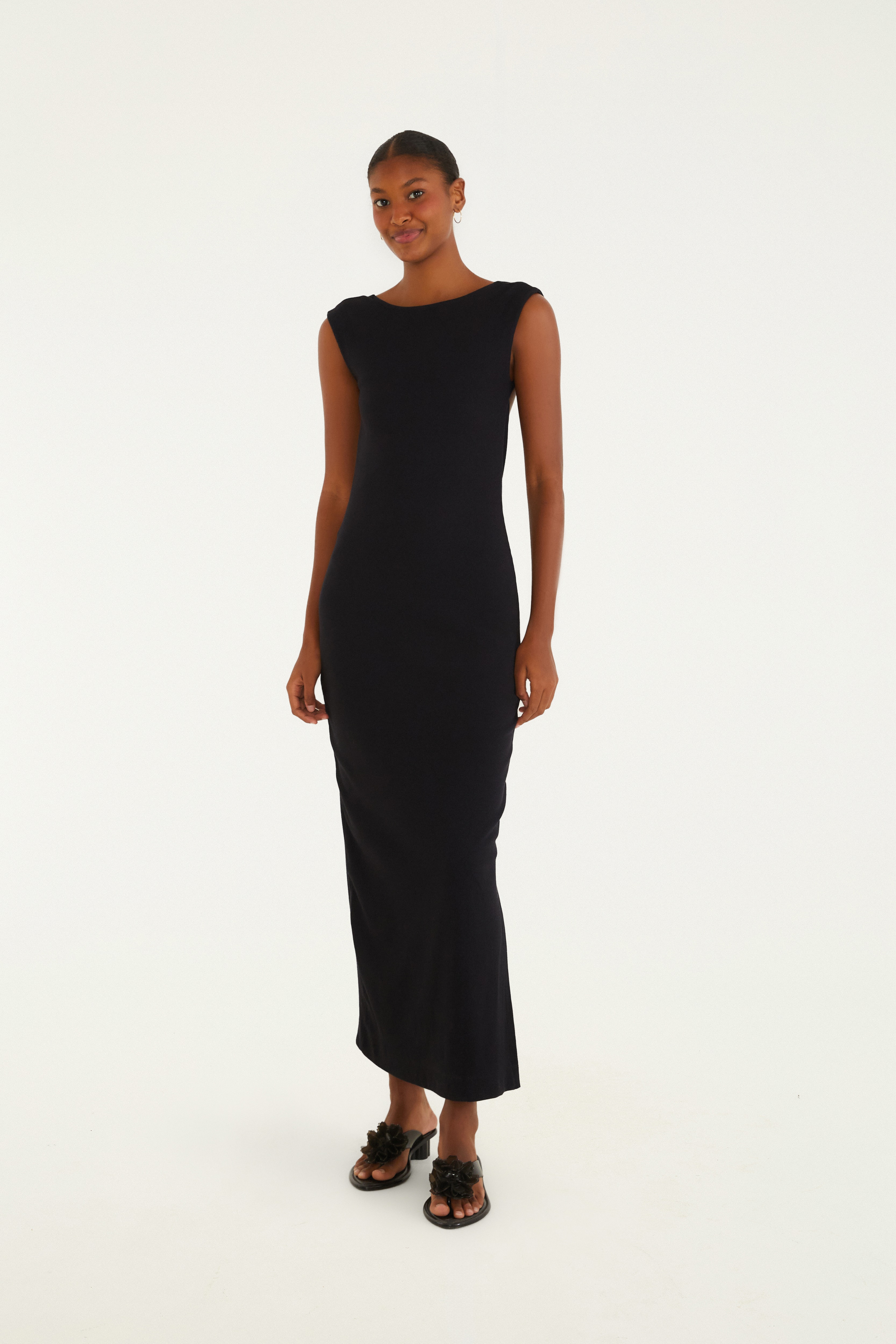 Vestido Cropped Decote Rib