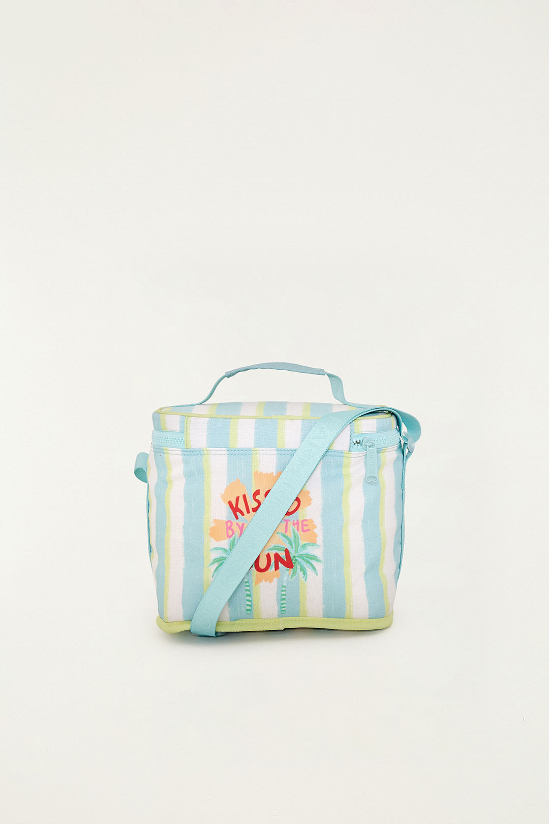 Mini Cooler Farofa Listrado Rio Azul