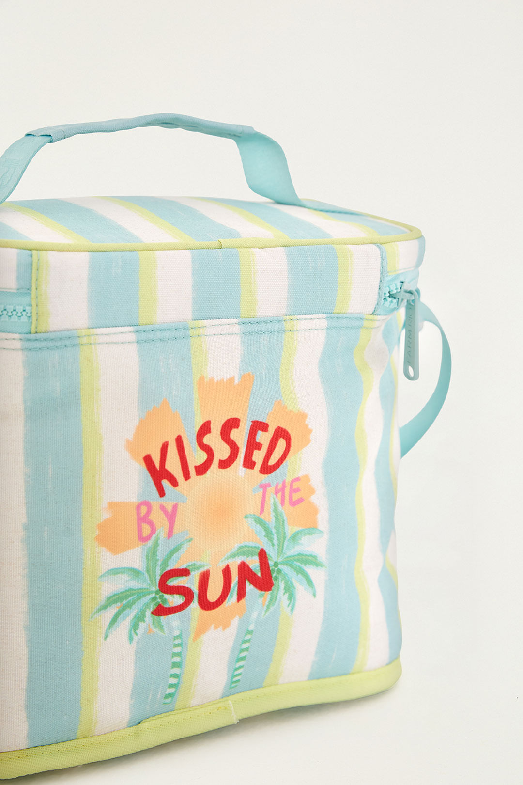 Mini Cooler Farofa Listrado Rio Azul