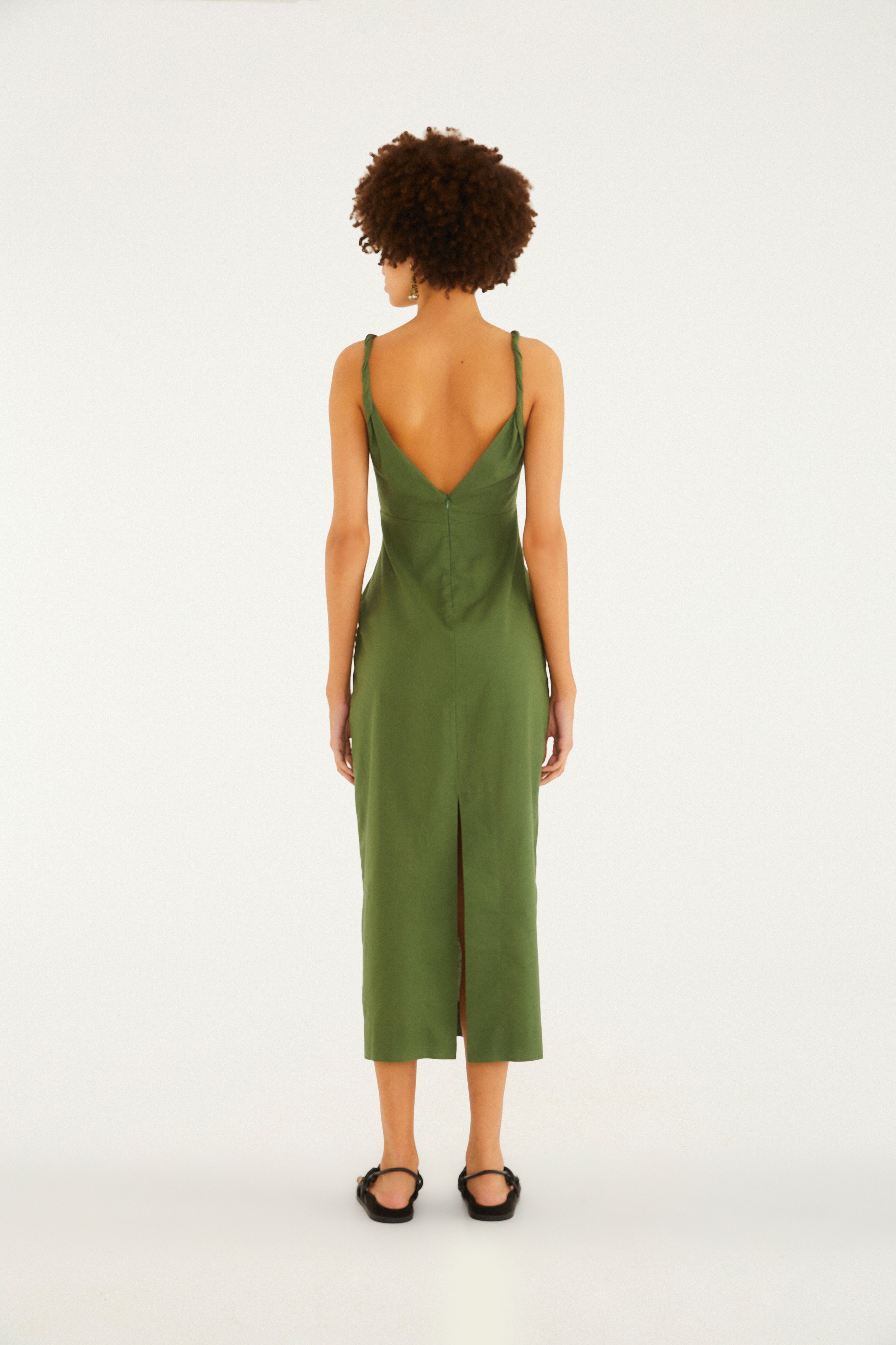 Vestido Midi Decote v