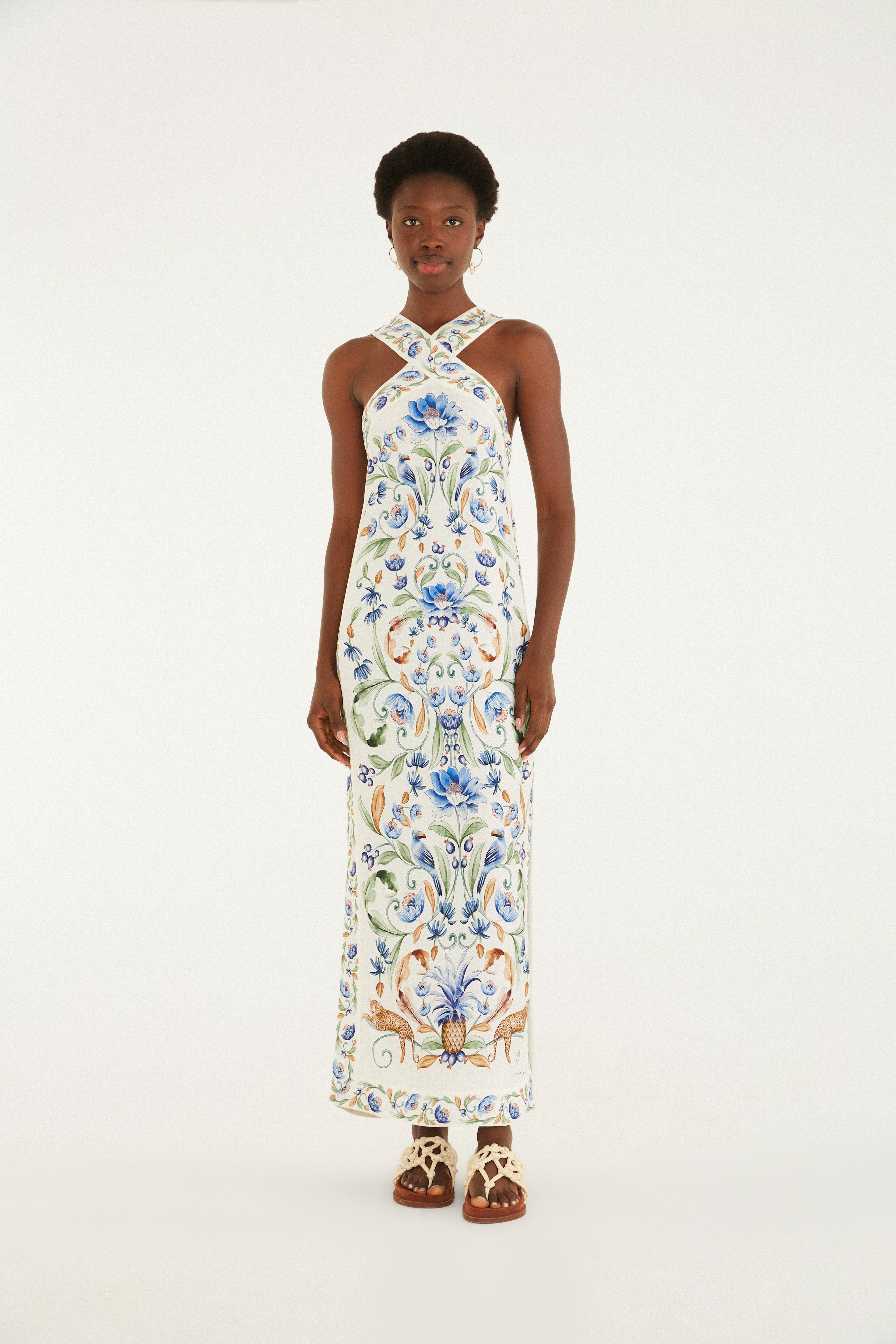 Vestido Midi Estampado Elsa