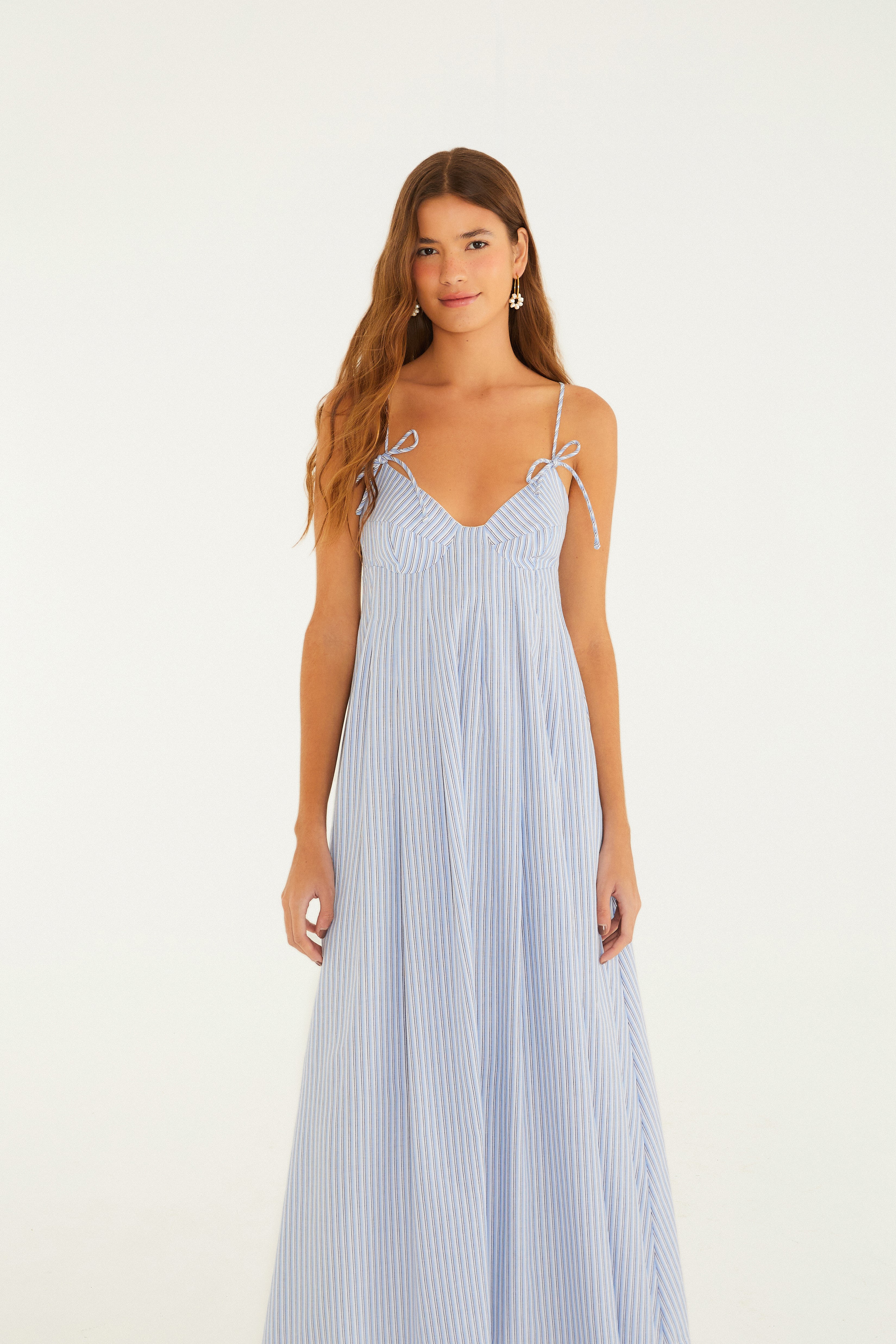 Vestido Longo Listra Azul