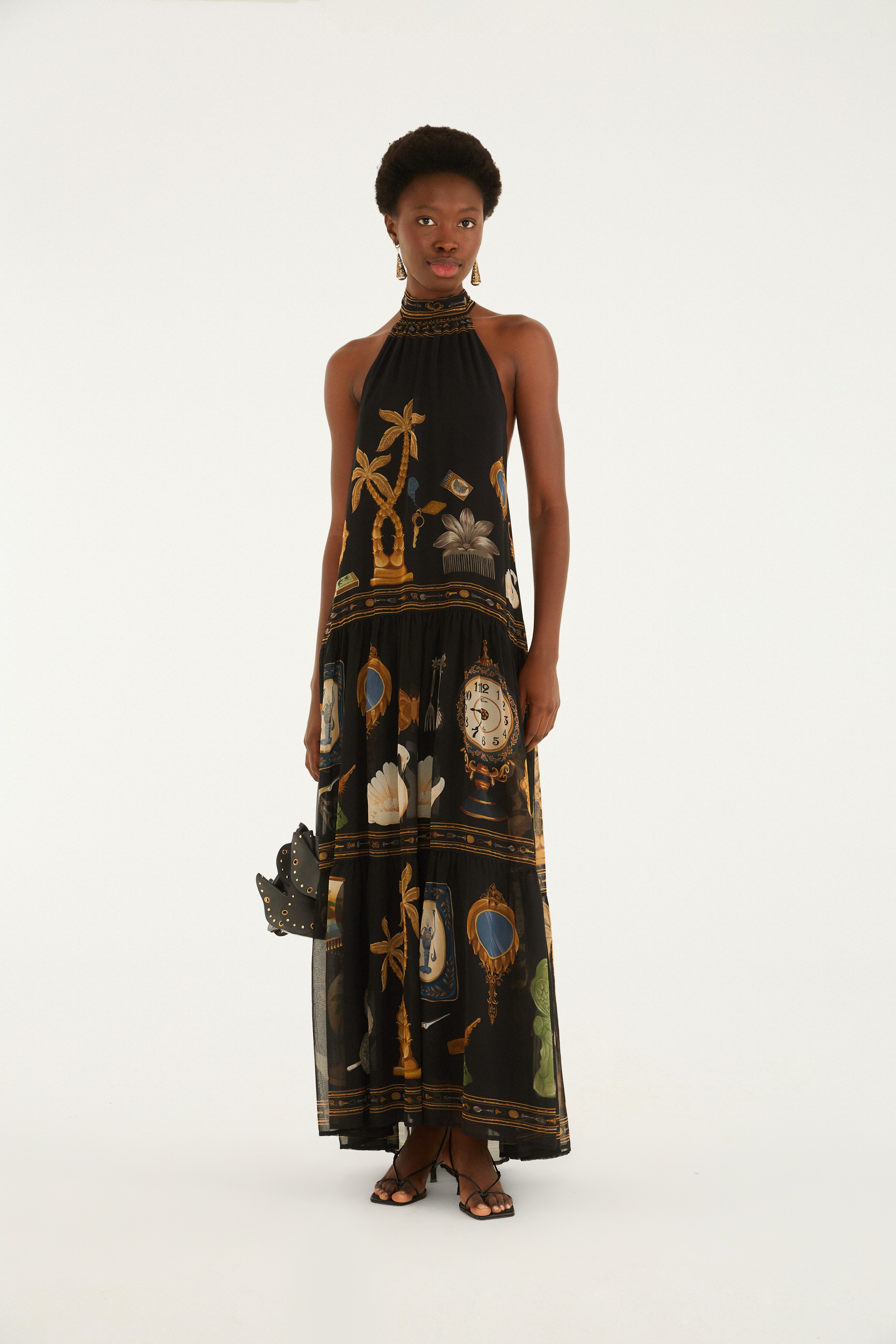 Vestido Longo Estampado Bibelô