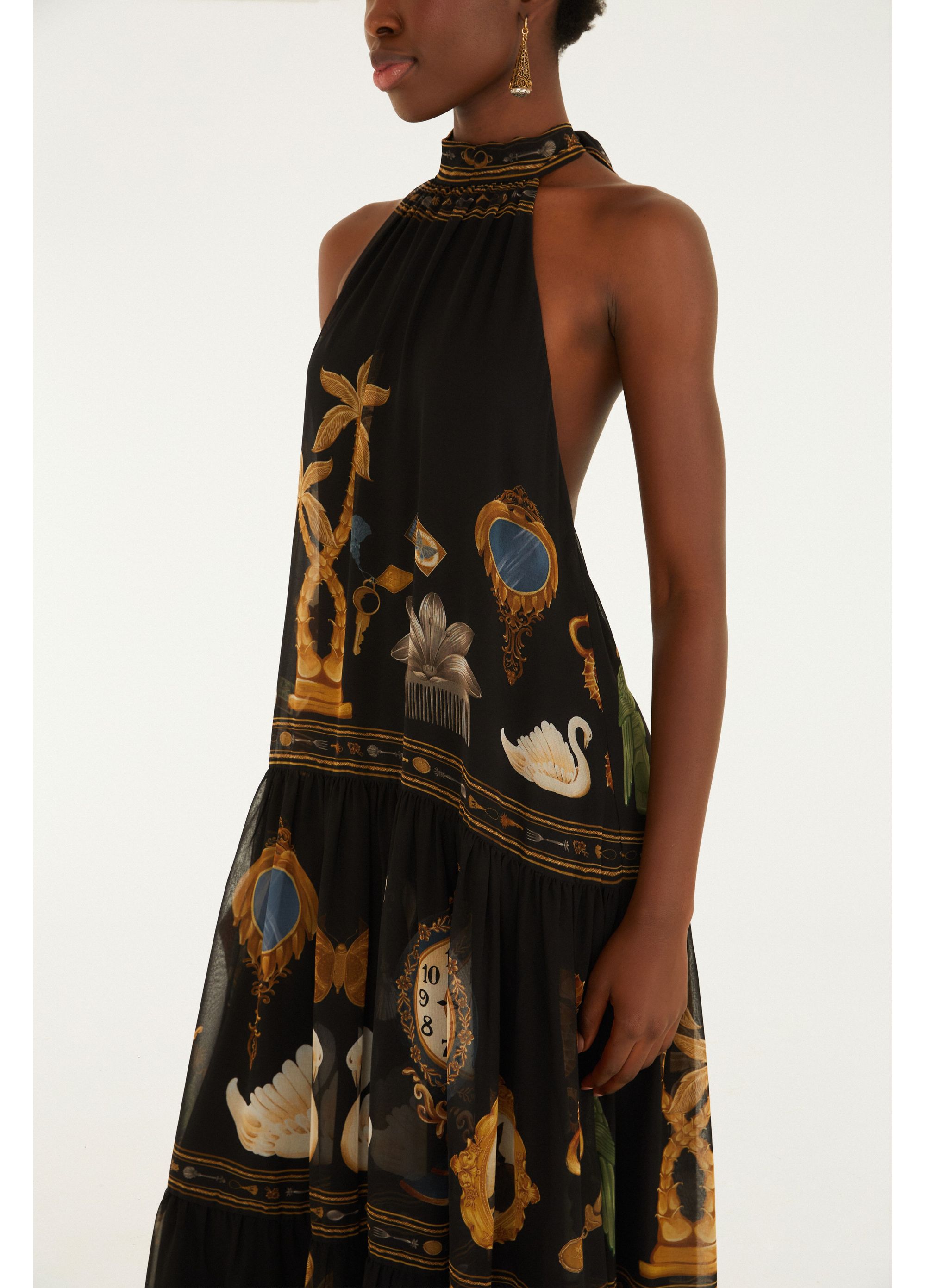 Vestido Longo Estampado Bibelô
